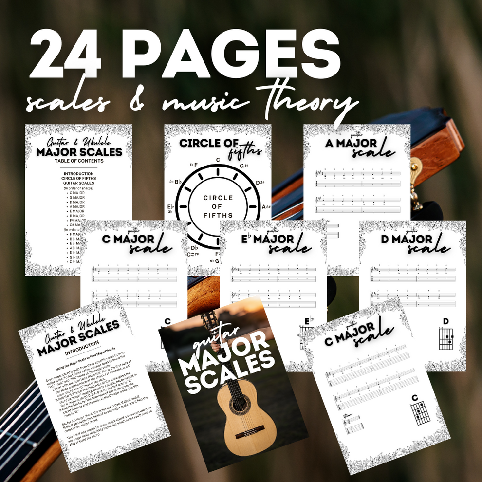 All Major Scales for Guitar PDF Instant Download – Bernadette Teaches Music